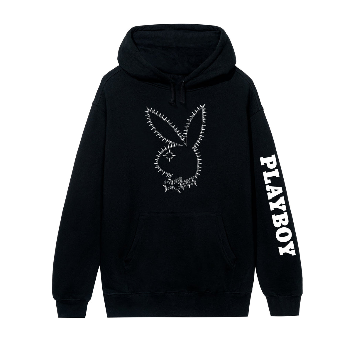 Men Black Hoodies Dazzling Playboy Industrial Bunny Hoodie